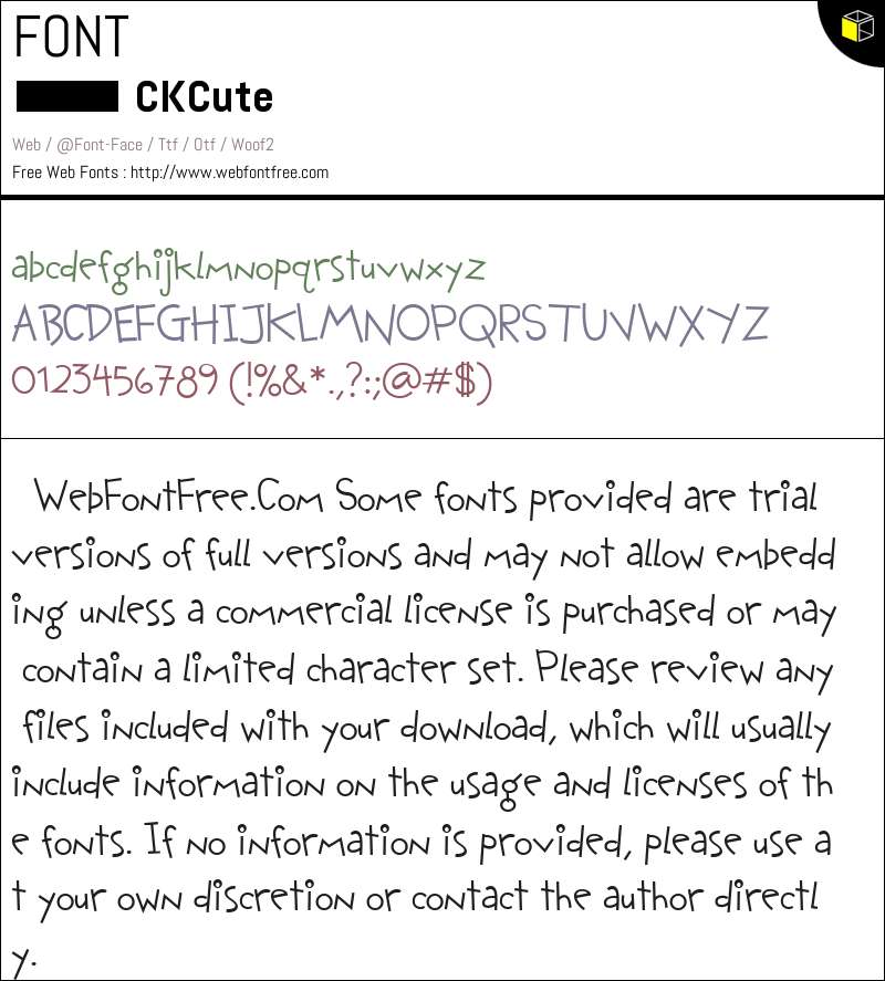 CK Cute Fonts Downloads - WebFontFree.Com