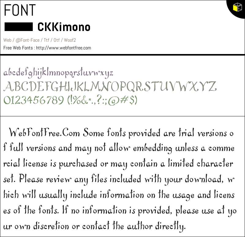 CK Kimono Fonts Downloads - WebFontFree.Com