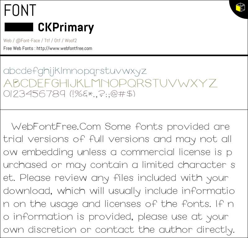 CK Primary Fonts Downloads - WebFontFree.Com