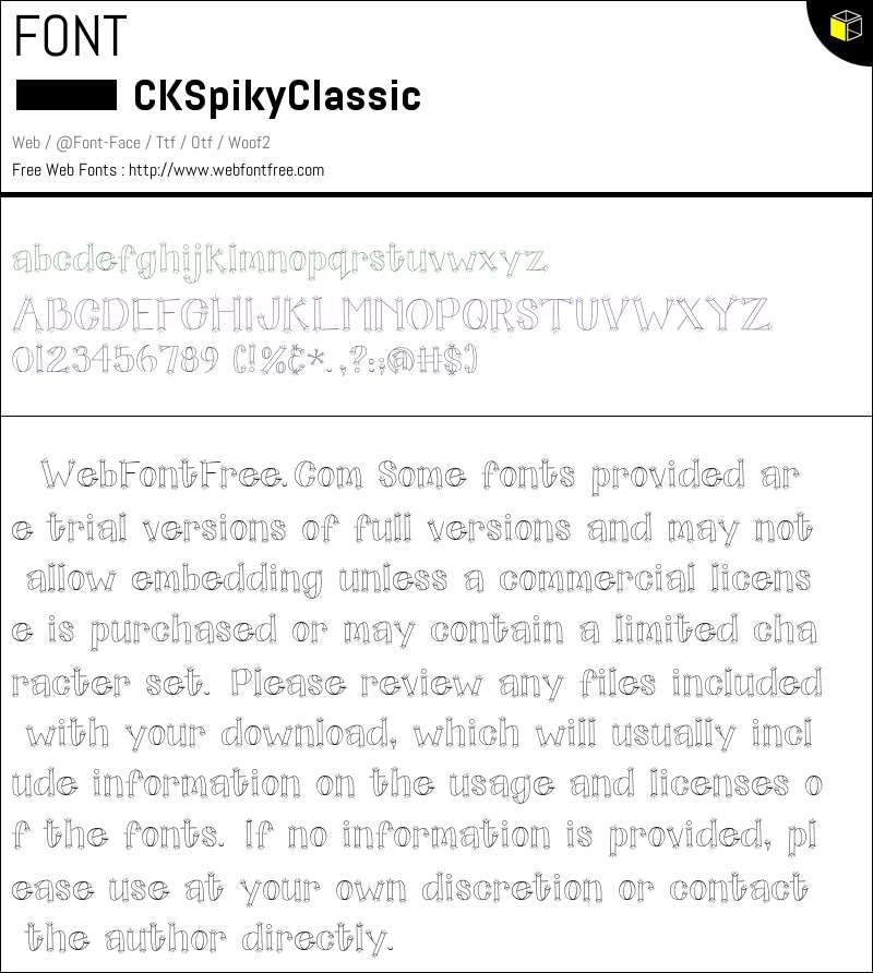 CK Spiky Classic Fonts Downloads - WebFontFree.Com