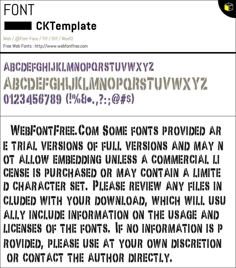 CK Template Fonts Downloads - WebFontFree.Com