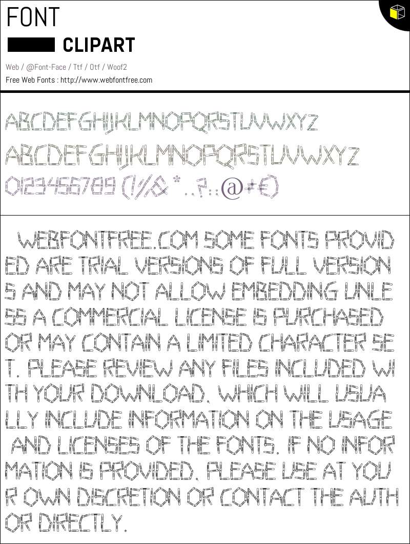 CLIPART Fonts Downloads - WebFontFree.Com