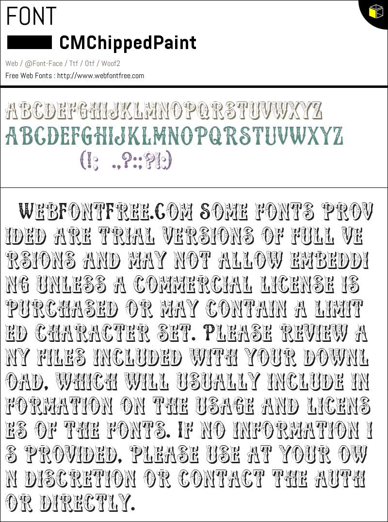 CM Chipped Paint Fonts Downloads - WebFontFree.Com