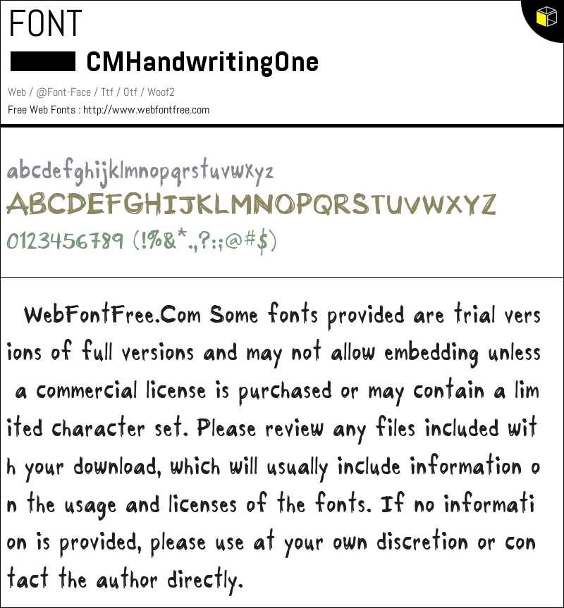 CM Handwriting One Fonts Downloads - WebFontFree.Com