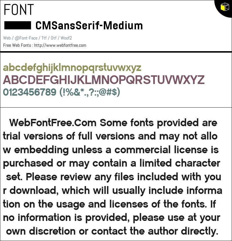 CM Sans Serif 2012 Medium Fonts Downloads - WebFontFree.Com