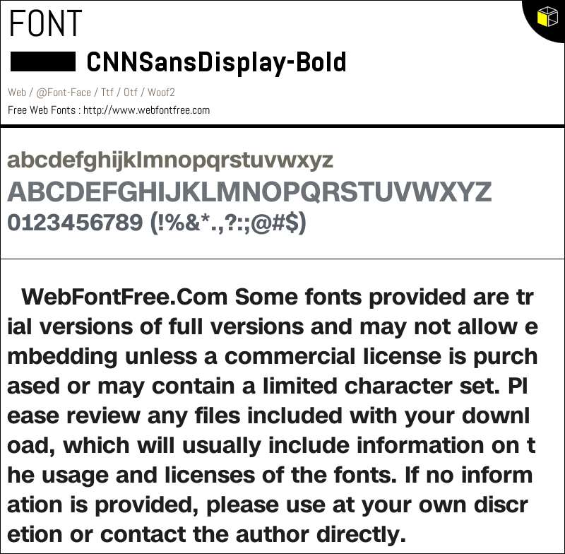 CNN Sans Display Bold 字体 下载 - WebFontFree.Com
