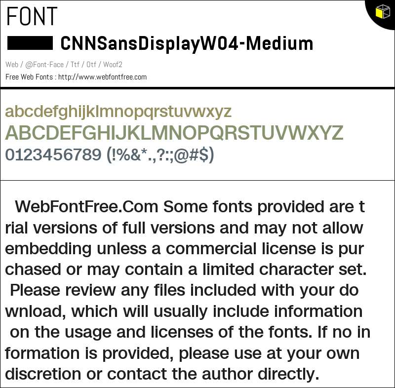 CNN Sans Display W04 Medium Fonts Downloads - WebFontFree.Com