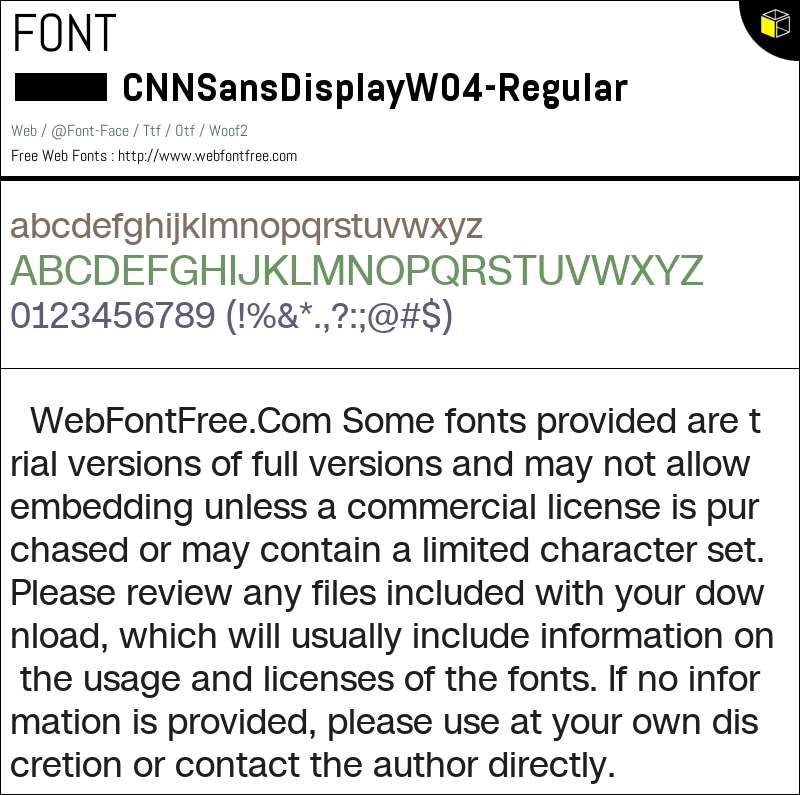 CNN Sans Display W04 Regular Fonts Downloads - WebFontFree.Com