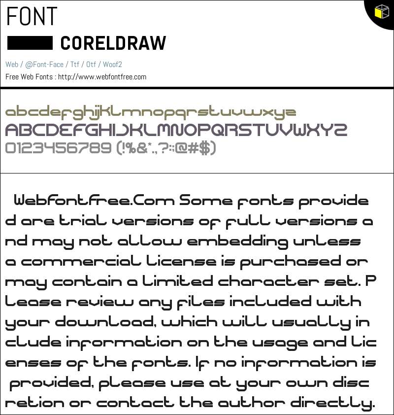 CORELDRAW Fonts Downloads - WebFontFree.Com