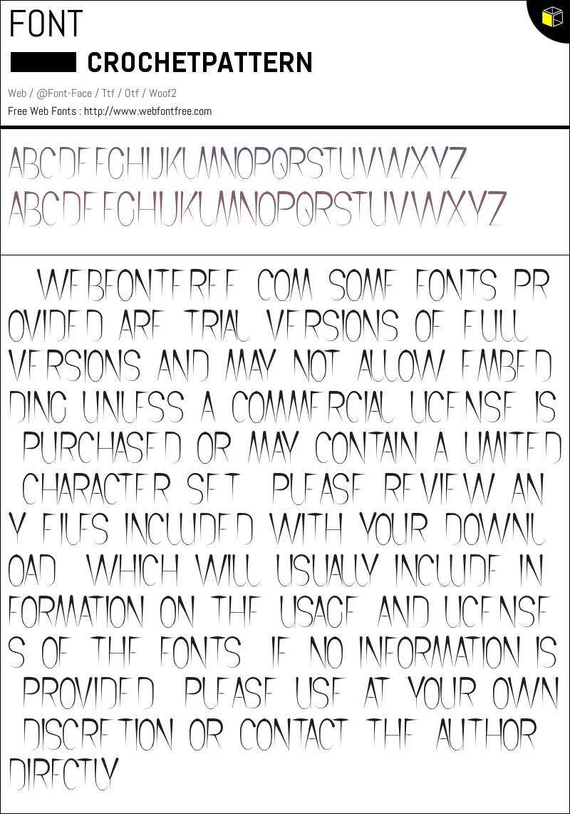 CROCHET PATTERN Fonts Downloads - WebFontFree.Com
