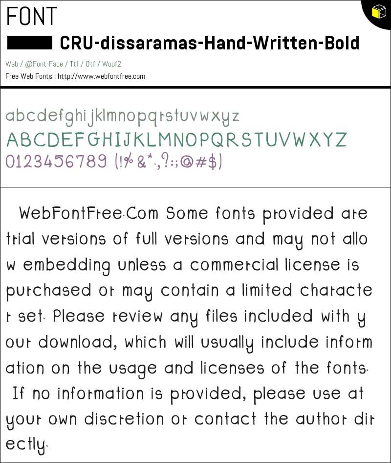 CRU-dissaramas-Hand-Written Bold Fonts Downloads - WebFontFree.Com