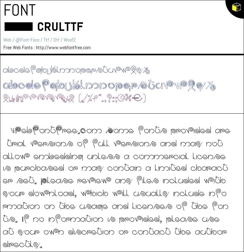 CRUL.TTF Fonts Downloads - WebFontFree.Com
