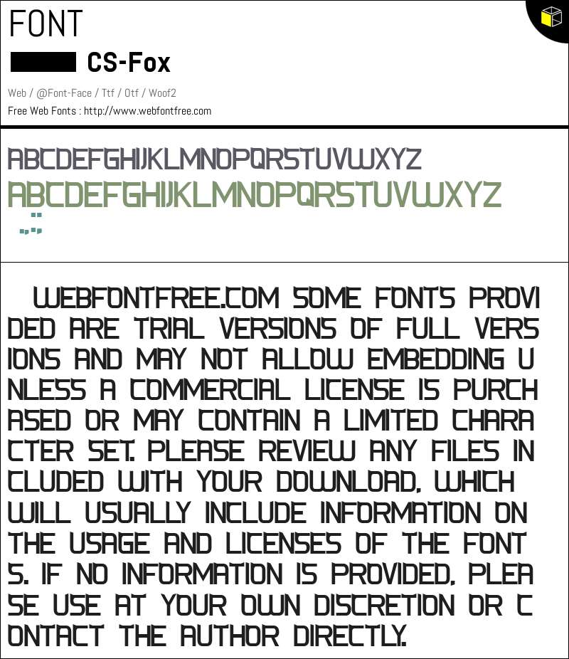 CS-Fox Fonts Downloads - WebFontFree.Com