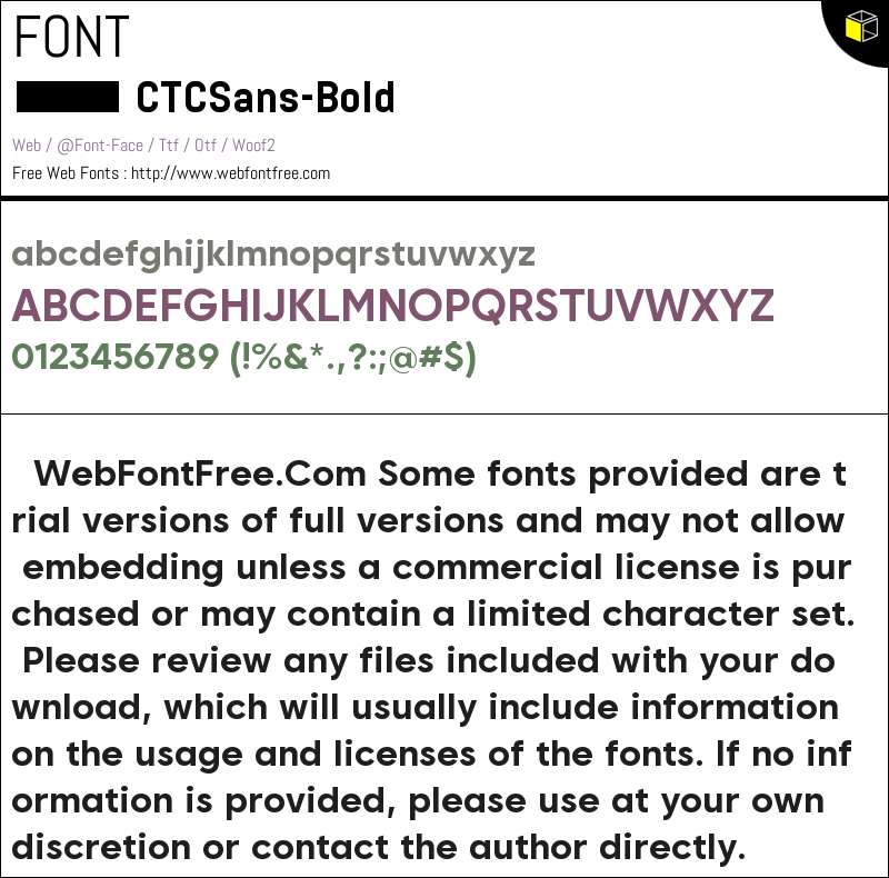 CTCSans-Bold Fonts Downloads - WebFontFree.Com