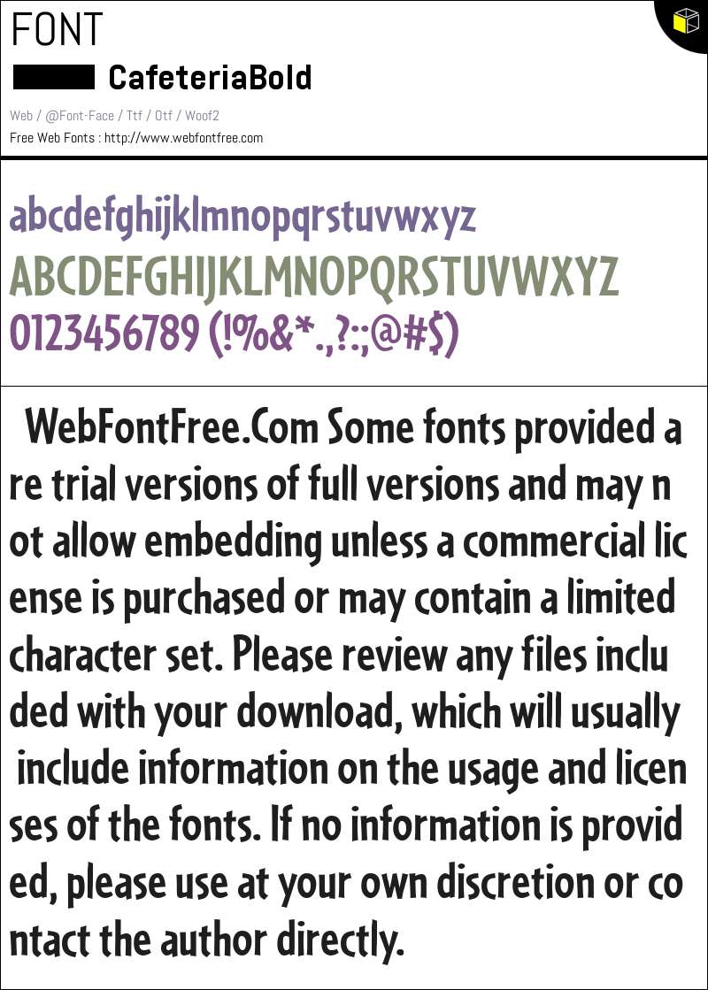 Cafeteriabold Fonts Downloads Webfontfree Com