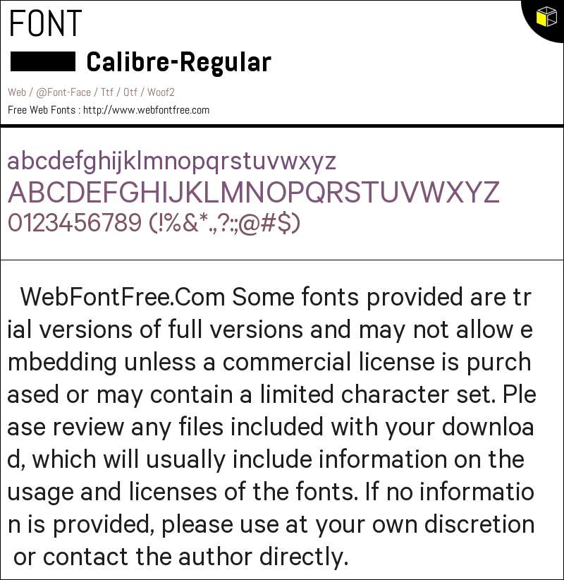Calibre-Regular 字体 下载 - WebFontFree.Com