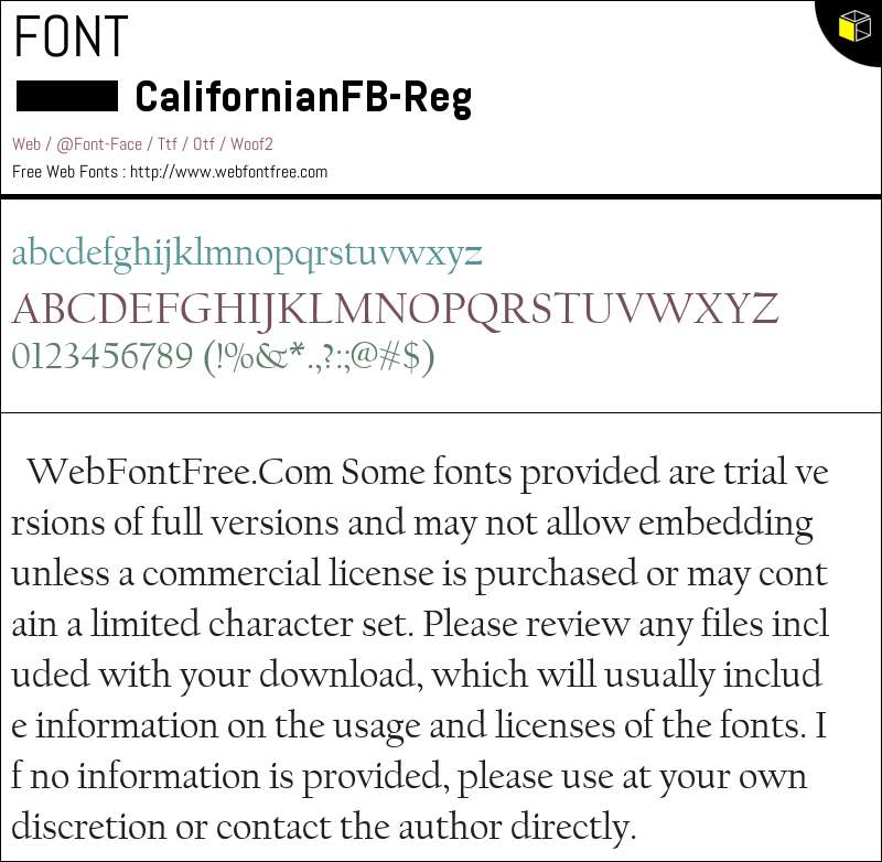 Californian FB Fonts Downloads - WebFontFree.Com