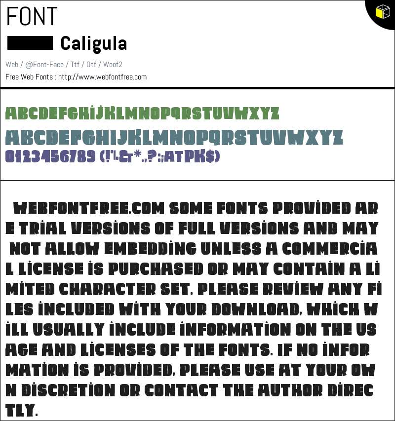 Caligula Fonts Downloads - WebFontFree.Com