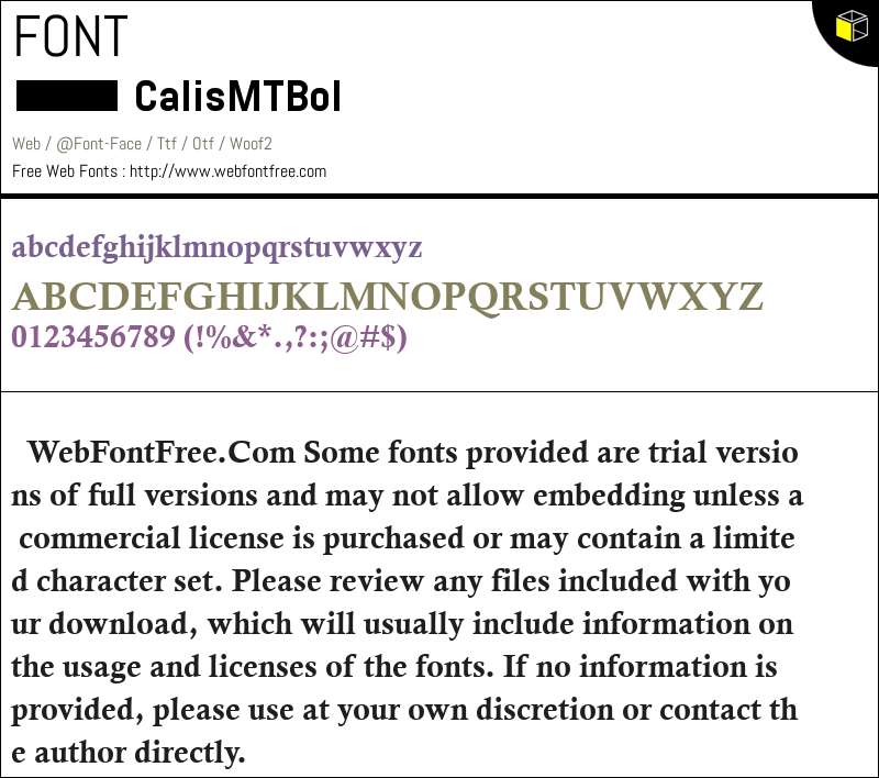 Calisto MT Bold Fonts Downloads - WebFontFree.Com