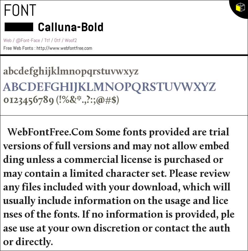 Calluna-Bold 字体 下载 - WebFontFree.Com