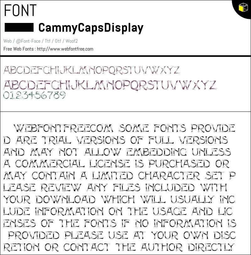 CammyCapsDisplay Fonts Downloads - WebFontFree.Com