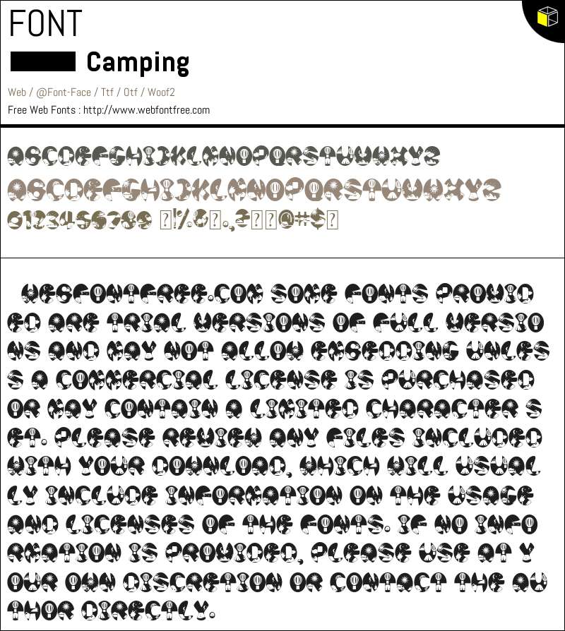 Camping Fonts Downloads - WebFontFree.Com