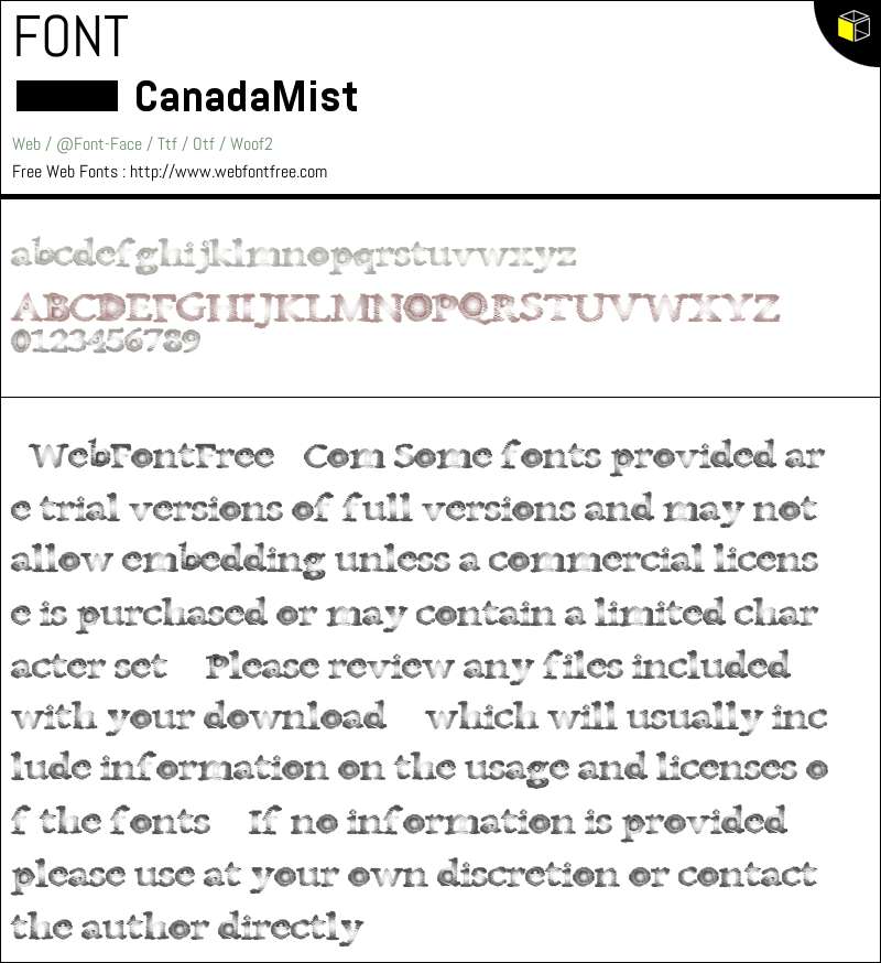 CanadaMist Fonts Downloads - WebFontFree.Com