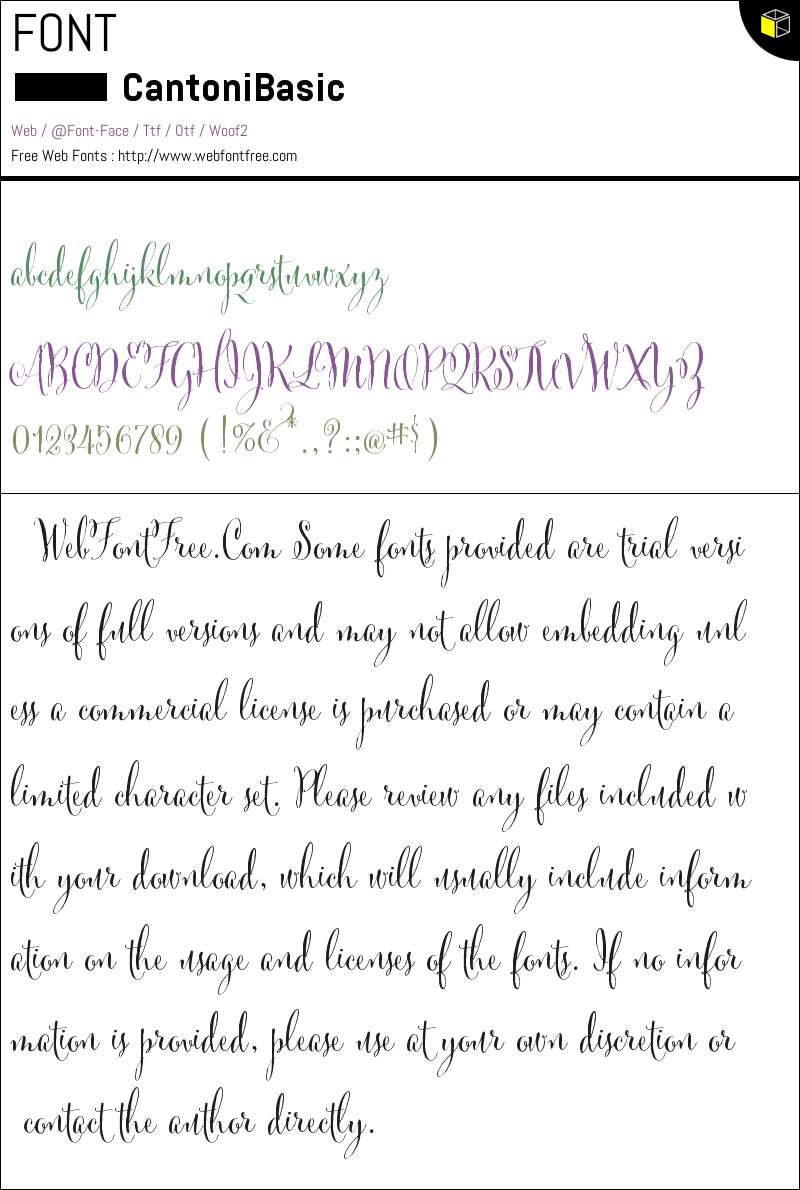 Cantoni Basic Fonts Downloads - WebFontFree.Com