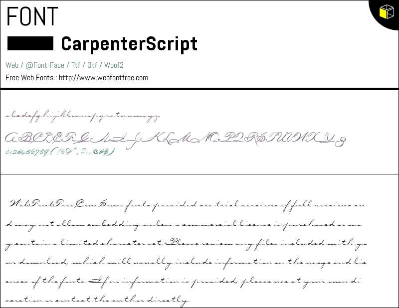 Carpenter Script 字体 下载 - WebFontFree.Com