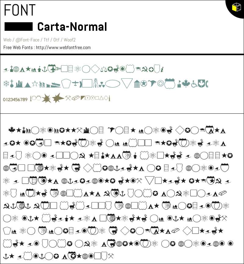 Carta-Normal Fonts Downloads - WebFontFree.Com