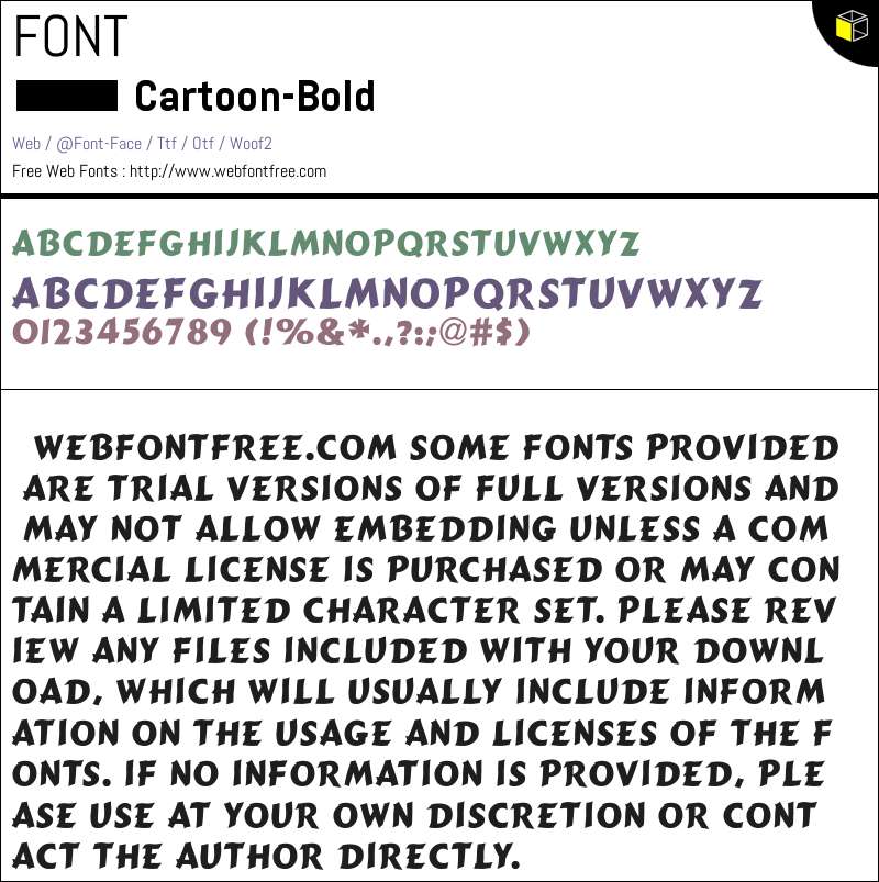 Cartoon Bold Fonts Downloads - WebFontFree.Com