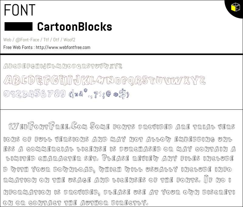 Cartoon Blocks Fonts Downloads - WebFontFree.Com