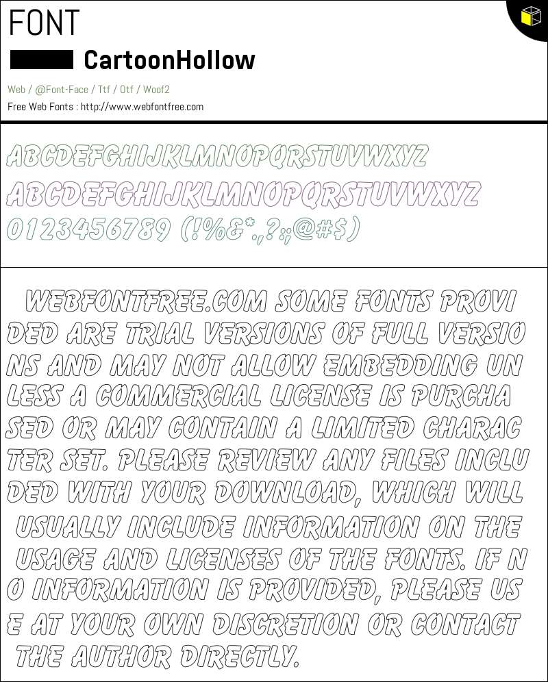 Cartoon Hollow Fonts Downloads - WebFontFree.Com
