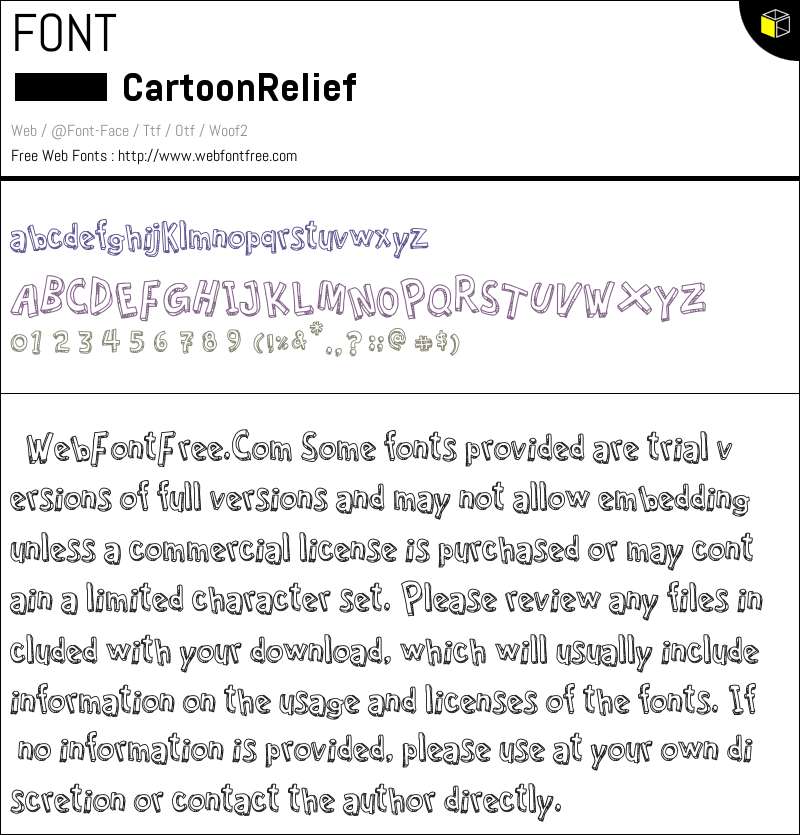 Cartoon Relief Fonts Downloads - WebFontFree.Com