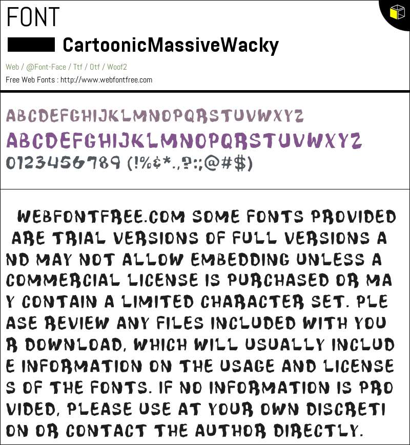 Cartoonic Massive Wacky Fonts Downloads - WebFontFree.Com