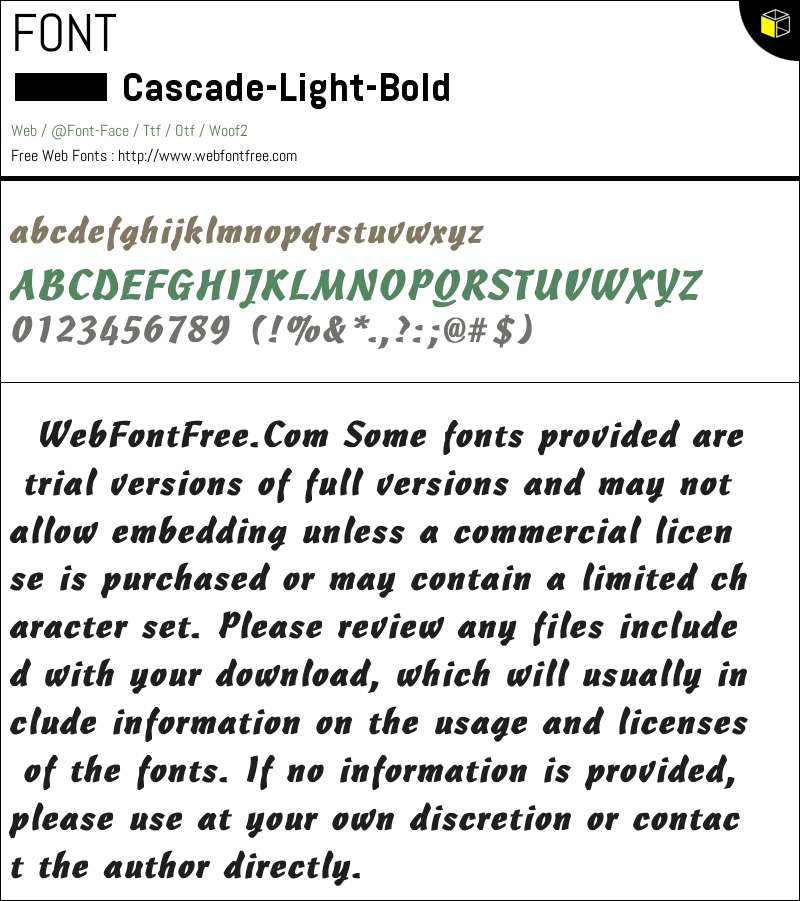 Cascade-Light Bold Fonts Downloads - WebFontFree.Com