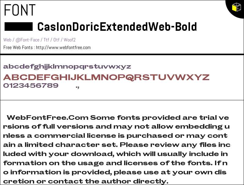 Caslon Doric Extd Bold Regular Fuentes Descargar - WebFontFree.Com