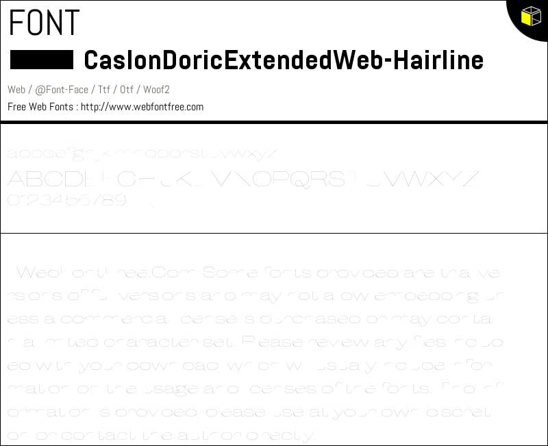 Caslon Doric Extd Hairline Regular Fonts Downloads - WebFontFree.Com