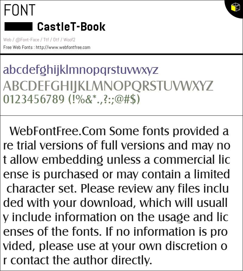 CastleT Fonts Downloads - WebFontFree.Com