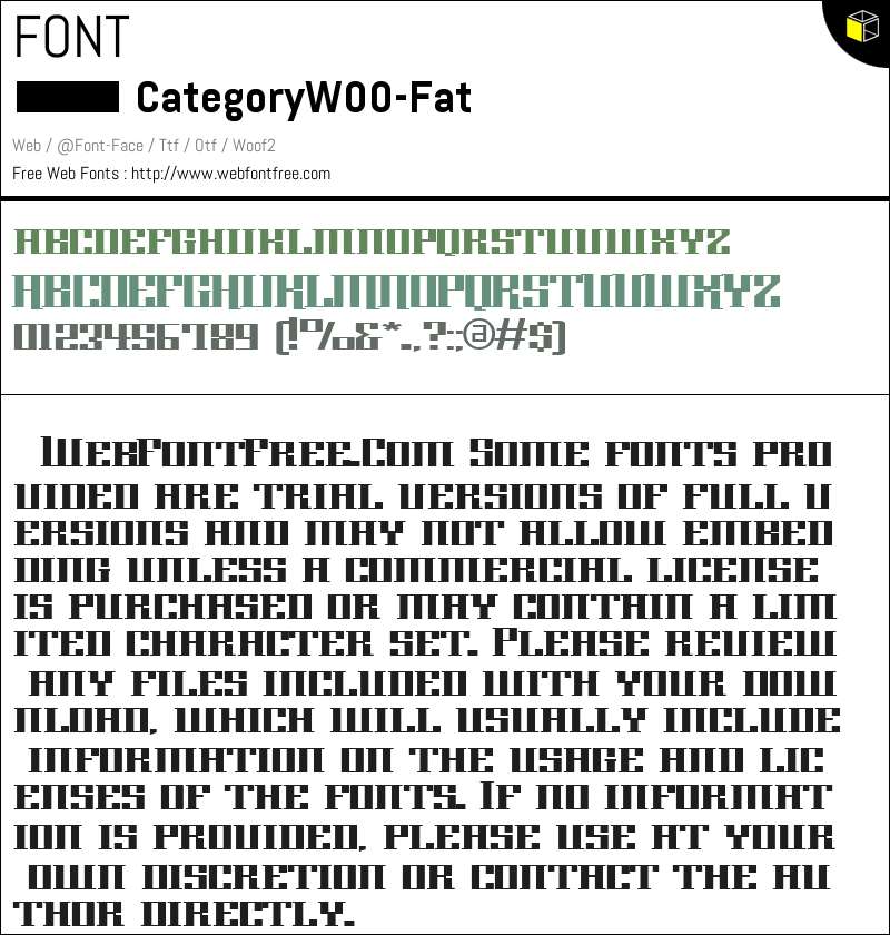 Category W00 Fat Fonts Downloads - WebFontFree.Com