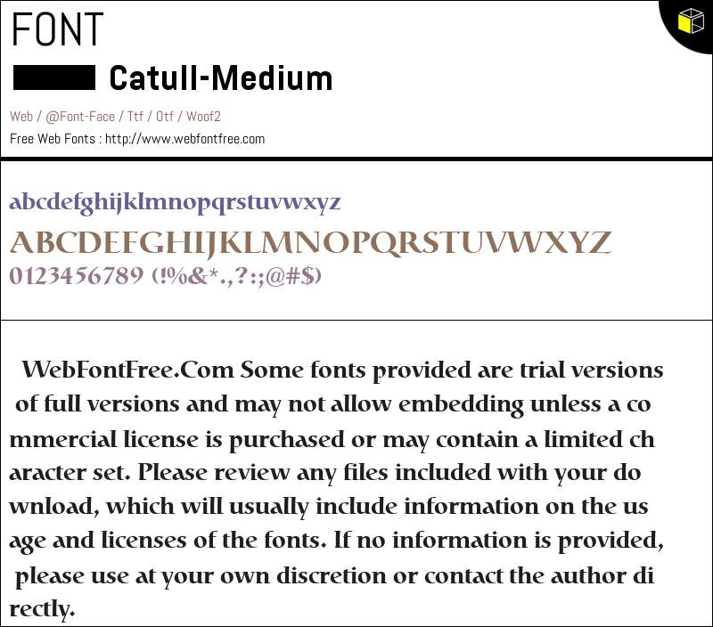 Catull Medium Fuentes Descargar - WebFontFree.Com