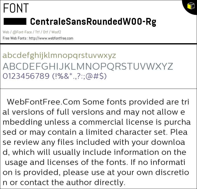 Centrale Sans Rounded W00 Rg Fonts Downloads - WebFontFree.Com