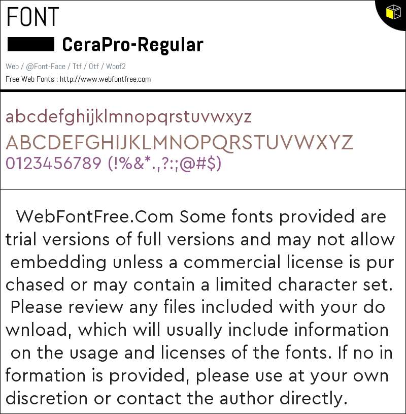 CeraPro-Regular 字体 下载 - WebFontFree.Com