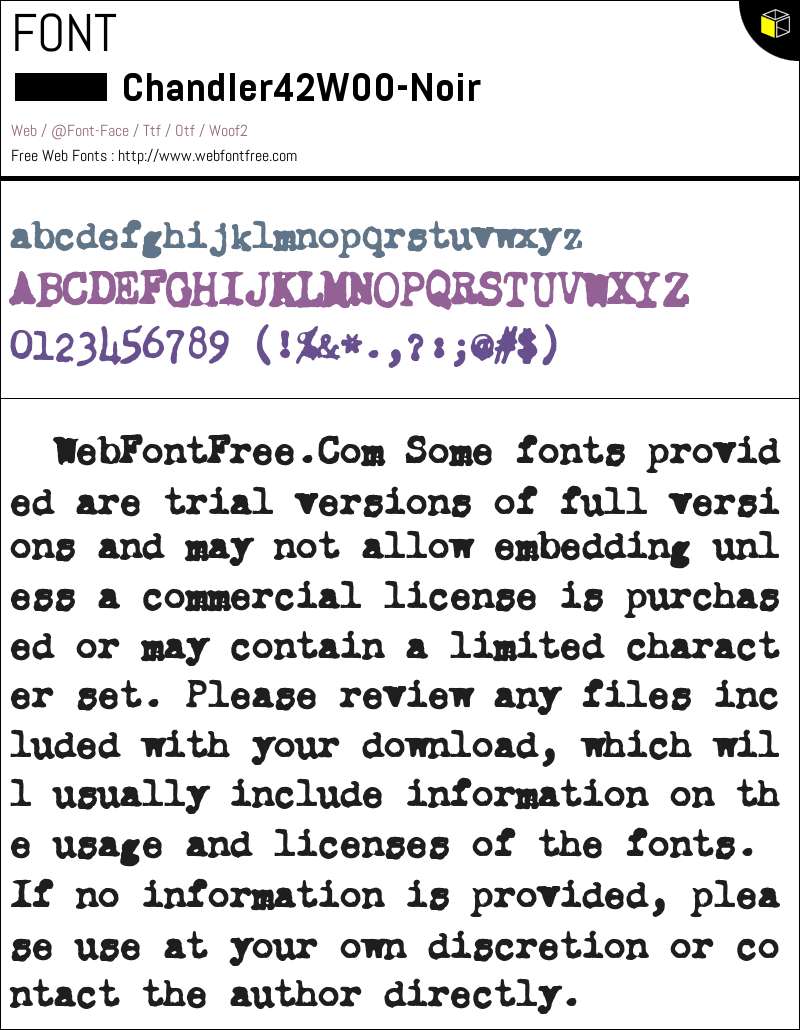 Chandler 42 W00 Noir Fonts Downloads - WebFontFree.Com
