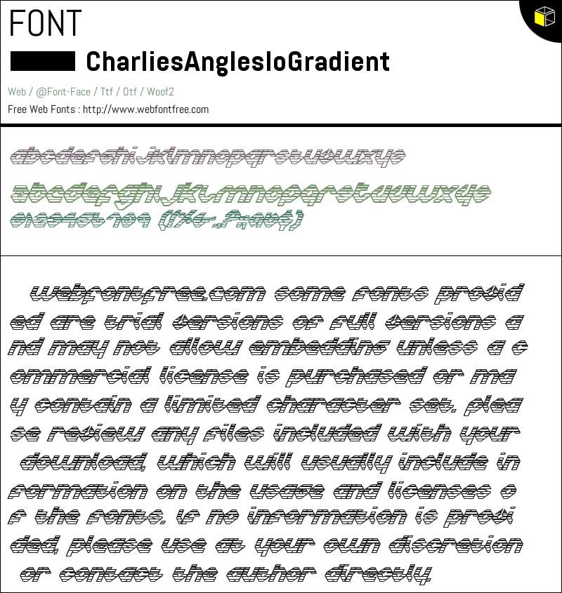 Charlie's Angles IoGradient Fonts Downloads - WebFontFree.Com
