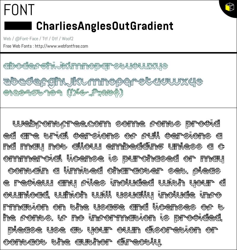 Charlie's Angles OutGradient Fonts Downloads - WebFontFree.Com