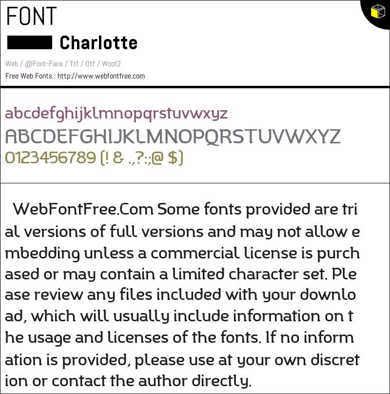 Charlotte 字体 下载 - WebFontFree.Com