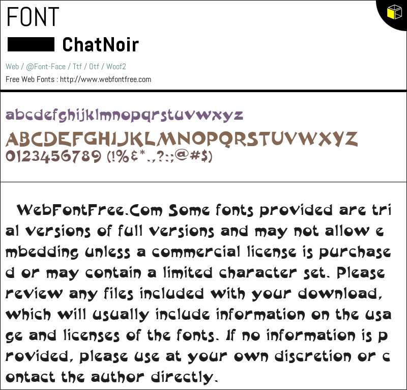 Chat Noir Fonts Downloads - WebFontFree.Com