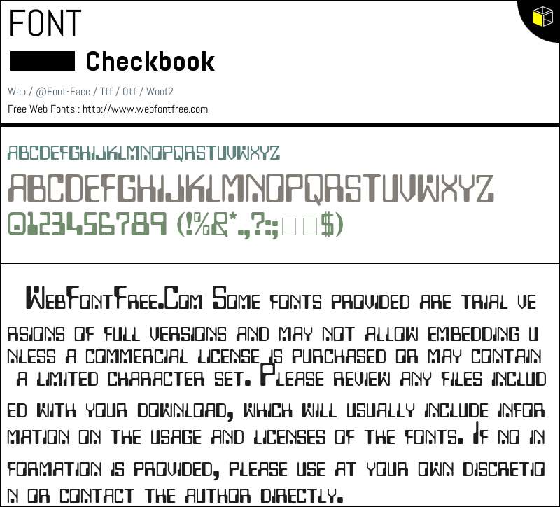 Checkbook Fonts Downloads - WebFontFree.Com