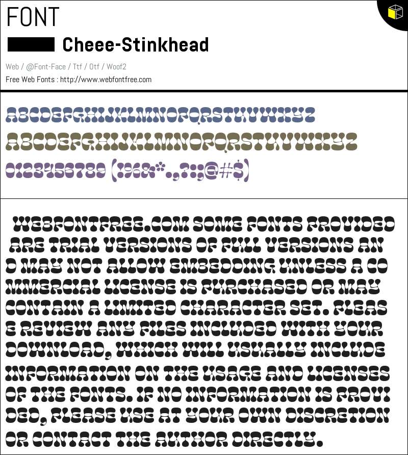 Cheee Stinkhead 字体 下载 - WebFontFree.Com